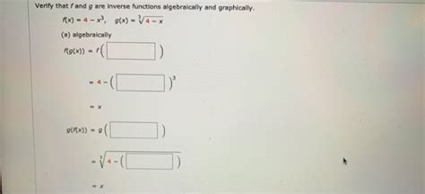 Solved Verify That Fand G Are Inverse Functions