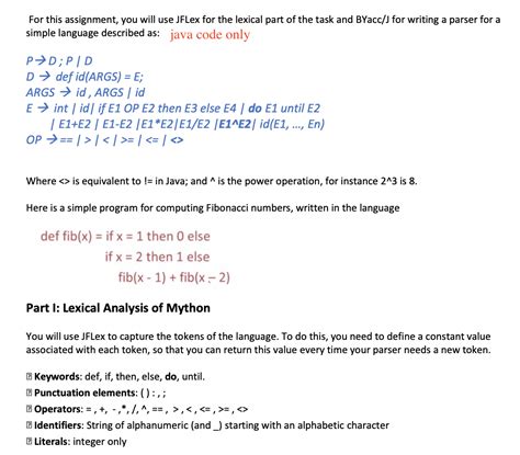 Solved For This Assignment You Will Use Jflex For The