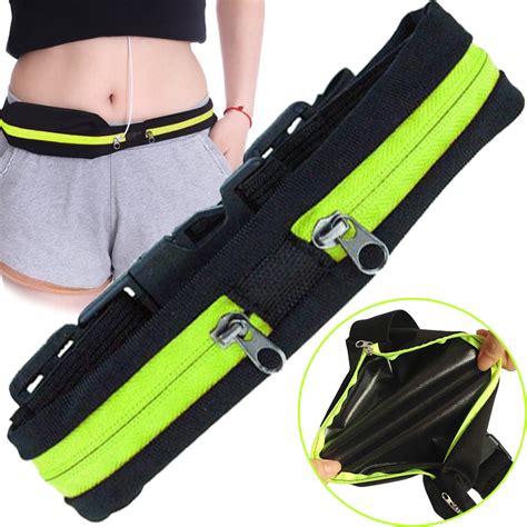 Сумка - пояс для бігу Runners Pocket Чорний із зеленим чохол для ...