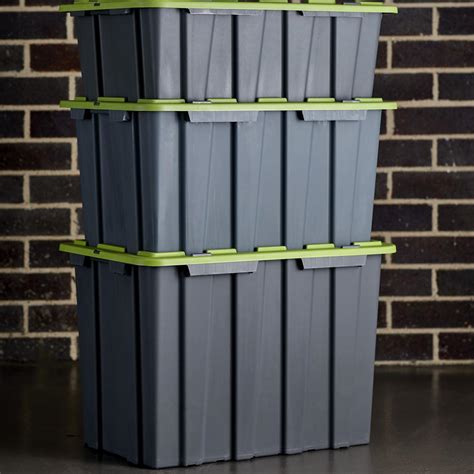 Montgomery 60l Grey And Green Heavy Duty Storage Container With Clip Lid Bunnings Australia