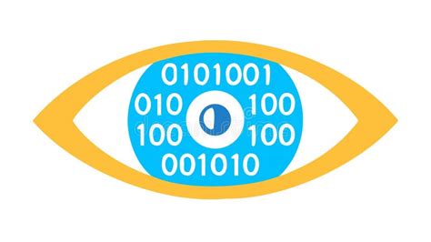 Eye With Binary Code Digital Vision Vector Design Generative Ai Stock