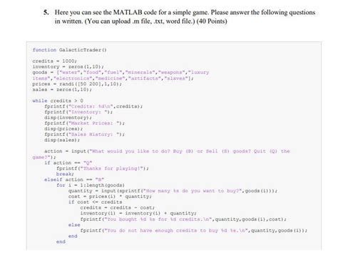 5 Here You Can See The Matlab Code For A Simple