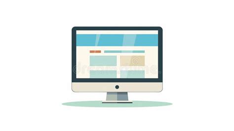 Simplified Computer Monitor With Webpage Design Stock Image Image Of