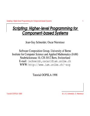 Fillable Online Scripting Higher Level Programming For Component Based