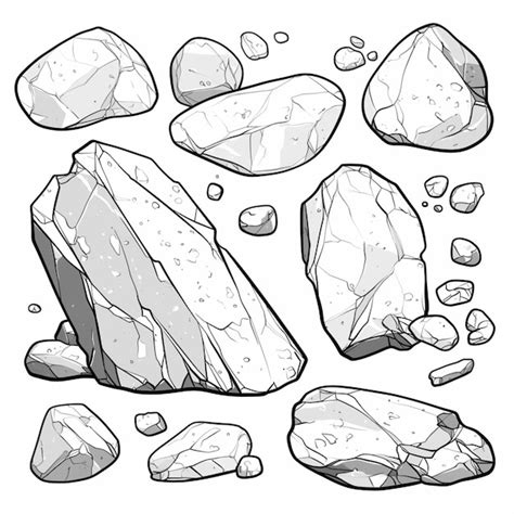 A Drawing Of A Rock With Several Different Rocks Around It Generative Ai Premium Ai Generated