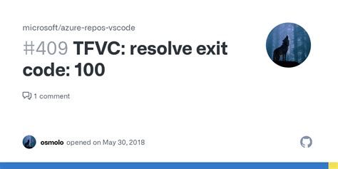 Tfvc Resolve Exit Code 100 · Issue 409 · Microsoftazure Repos Vscode · Github