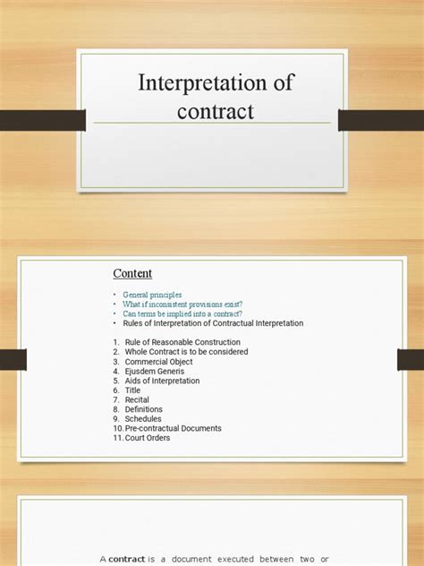 Interpreting Contract Terms And Provisions Pdf Statutory Interpretation Private Law