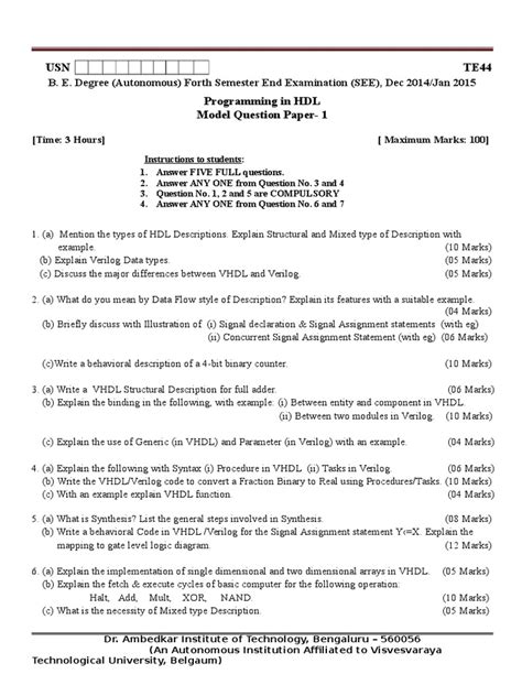 Hdl Model Qp Pdf Vhdl Hardware Description Language