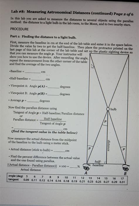 Solved Lab Measuring Astronomical Distances Continued Chegg