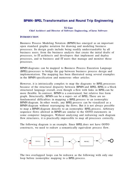 Bpmn Bpel Mapping Pdf Business Process Areas Of Computer Science