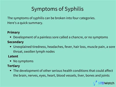 Syphilis Symptoms For Every Stage Of Syphilis