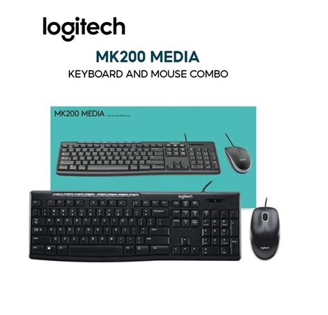 Logitech Mk200 Media Wired Keyboard And Mouse Combo New Computers