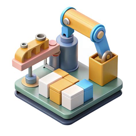 Beautiful Creative Automated Assembly Process Isometric View