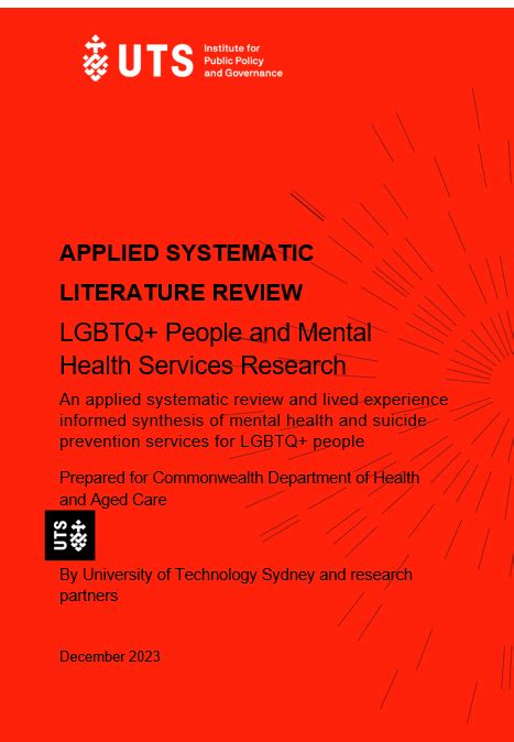 Applied Systematic Literature Review Lgbtq People And Mental Health Services Research