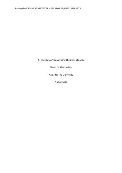 understanding segmentation variables in business markets