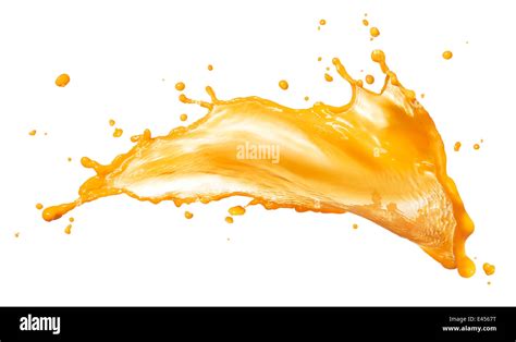 Orange Juice Splash Isolated On White Background Stock Photo Alamy