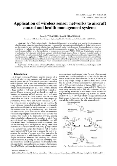 Pdf Application Of Wireless Sensor Networks To Aircraft Control And