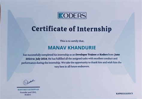 Manav Khandurie On Linkedin Internship Backenddevelopment Koders Grateful Learning 27