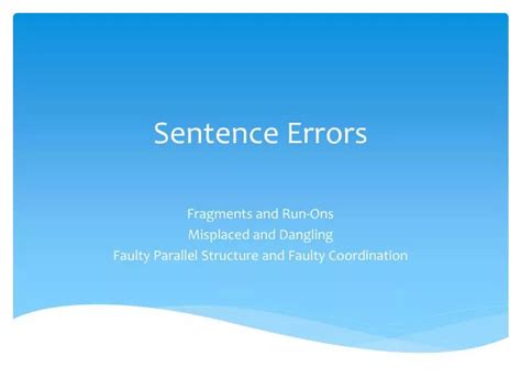 PPT Sentence Errors PowerPoint Presentation Free Download ID