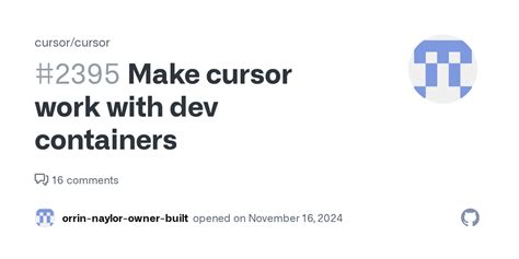 Make Cursor Work With Dev Containers · Issue 2395 · Cursorcursor · Github