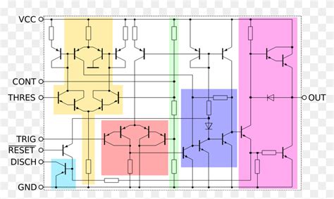 Ne555 Bipolar Timer Ne555 Internal Circuit Diagram Hd Png Download 2000x1104 3699170