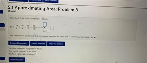 Solved 51 Approximating Area Problem 8 1 Point Write The