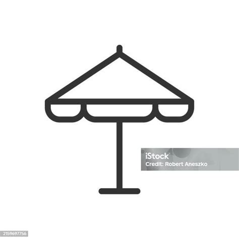 흰색 배경에 우산 선 벡터 아이콘입니다 편집 가능한 획 벡터 일러스트 레이 션 상징 계절에 대한 스톡 벡터 아트 및 기타 이미지 계절 관광 관광 리조트 Istock