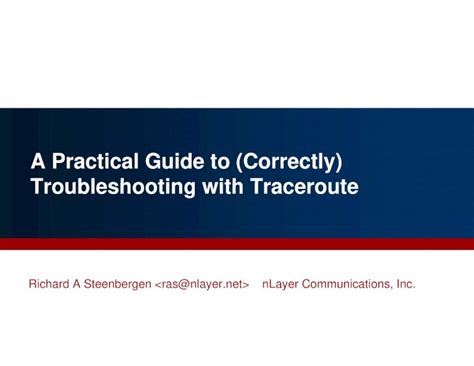 Pdf A Practical Guide To Correctly Troubleshooting With Traceroute Dokumentips