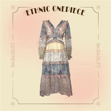 🌼여행룩 데이트룩 러블리·빈티지 보헤미안 에스닉 패턴 쉬폰 맥시 트임 캉캉 원피스 에이블리