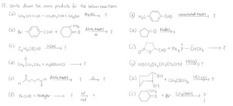 Solved d CH₃ C CH₂ CH3 H₂NOHHCI 17 Write down the main Chegg com
