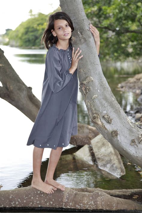 Chemise De Nuit Fille Myrtille Anthracite Lorangerie