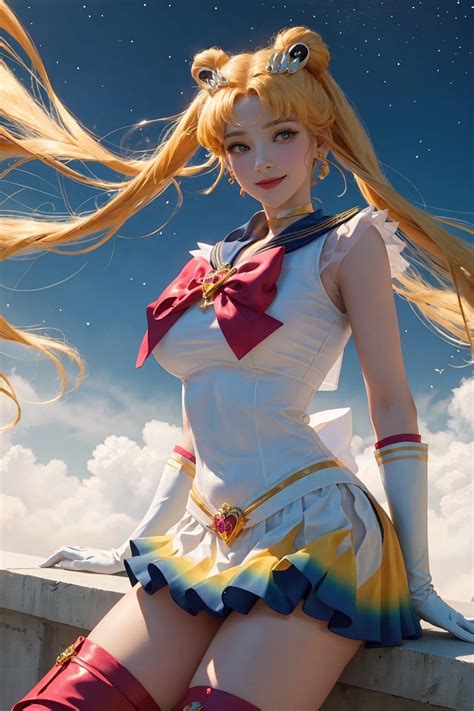 Ai로 생성한 세일러문 세일러 문 츠키노 우사기 반실사 느낌 이미지만들기 2024 세일러문 배경 세일러문 코스프레 애니메이션 소녀