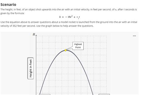 Solved Scenario The Height In Feet Of An Object Shot Chegg Com