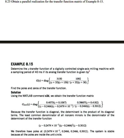 solved 8 23 obtain a parallel realization for the transfer function