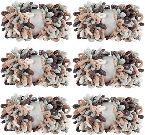 Zallac Bulky Loop Yarn For Finger Knitting Softoff The Hook Loop Yarnno Needle Craft Chenille