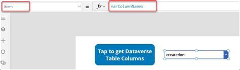 how to get collection column names in power apps [from 3 different