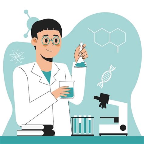 Premium Vector Scientist In The Lab Vector Illustration