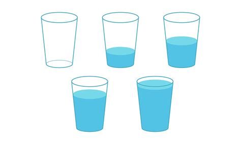 Three Glasses Empty Glass Half Level And Full Level Refreshments