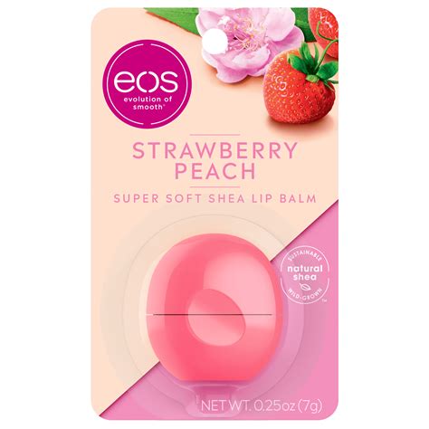 Eos Super Soft Shea Lip Balm Sphere Strawberry Peach Moisuturzing