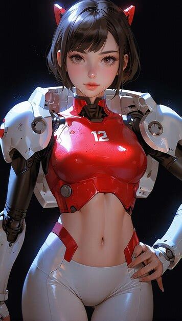 Cyborg Girl Futuretech Illustration Premium Ai Generated Image