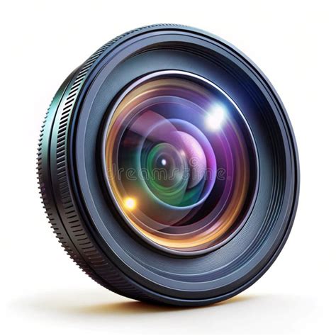 Floating Glowing Camera Lens With Rotating Aperture Stock Illustration Illustration Of