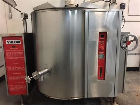 Used Vulcan 60 Gal Propane Gas Tilting Self Contained Steam Kettle