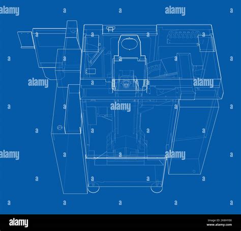 Metalworking Cnc Milling Machine Vector Stock Vector Image And Art Alamy