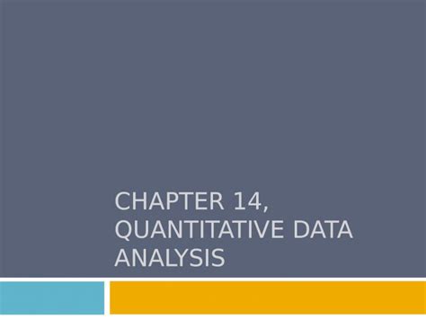 Ppt Chapter 14 Quantitative Data Analysis Chapter Outline