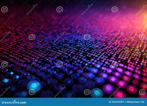 Colorful Technology Binary Matrix Code Abstract Wallpaper Patern Background Stock Illustration