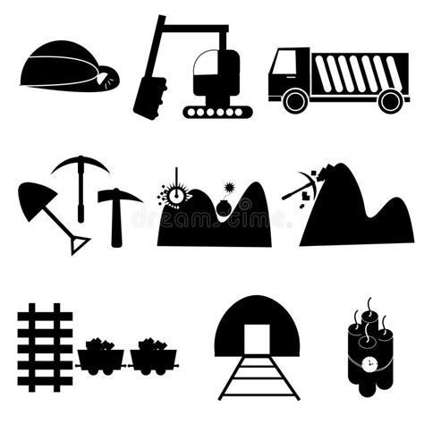 Mining Icon Set Stock Vector Illustration Of Energy 97853563