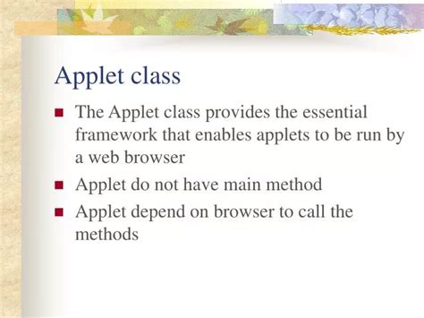 ppt applet class powerpoint presentation free download id 1191279