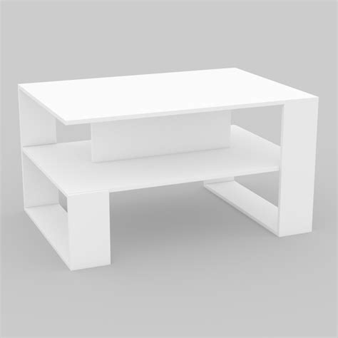 Журнальний стіл прямокутний з полицею Холдинг Sprin 3 білий 100х70 см купити онлайн на Rozetka