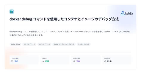 Docker Debug コマンドでコンテナとイメージをデバッグする方法 Labex