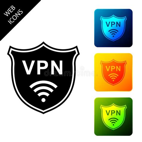 Shield With Vpn And Wifi Wireless Internet Network Symbol Icon Isolated Vpn Protect Safety